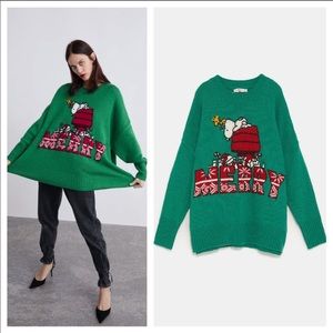 Zara | Sweaters | Zara Snoopy Peanuts Jacquard Sweater | Poshmark